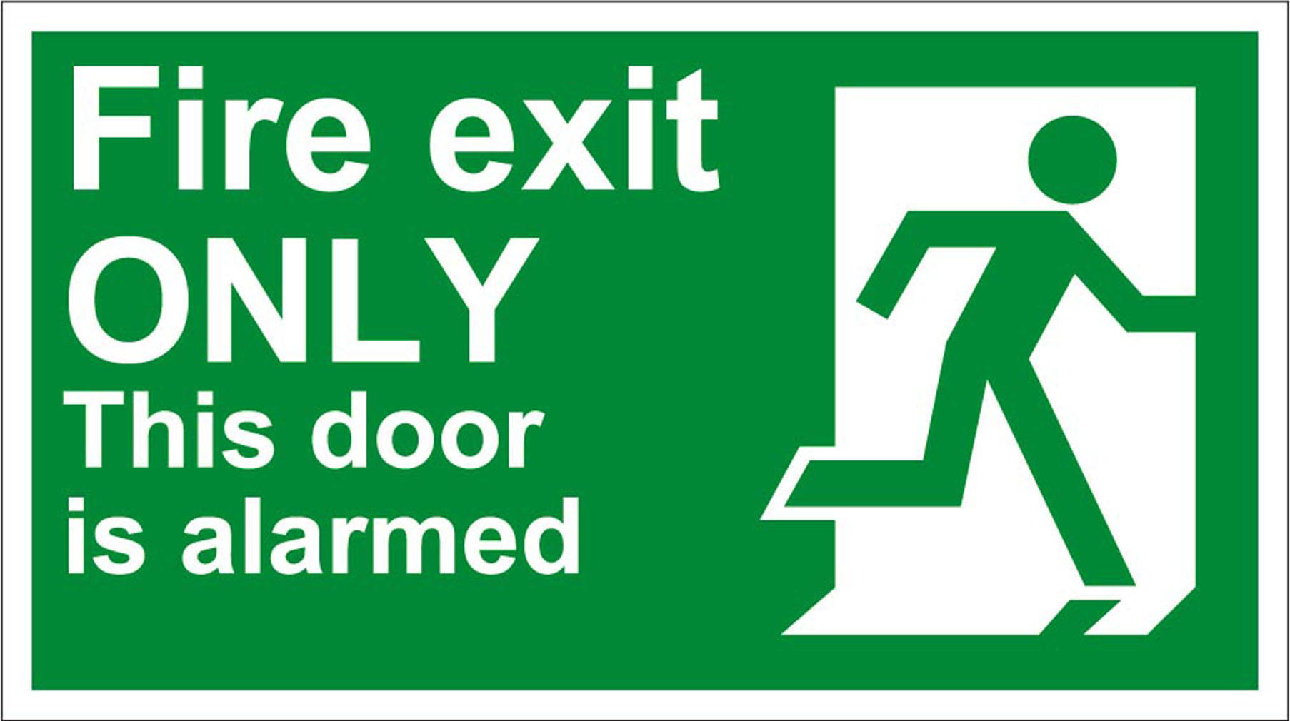 Fire Exit Only This Door Is Alarmed Safety OSHA / ANSI Aluminum METAL ...
