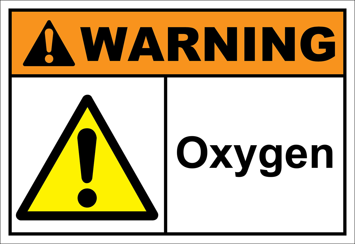 Oxygen Warning OSHA / ANSI Aluminum METAL Sign | eBay